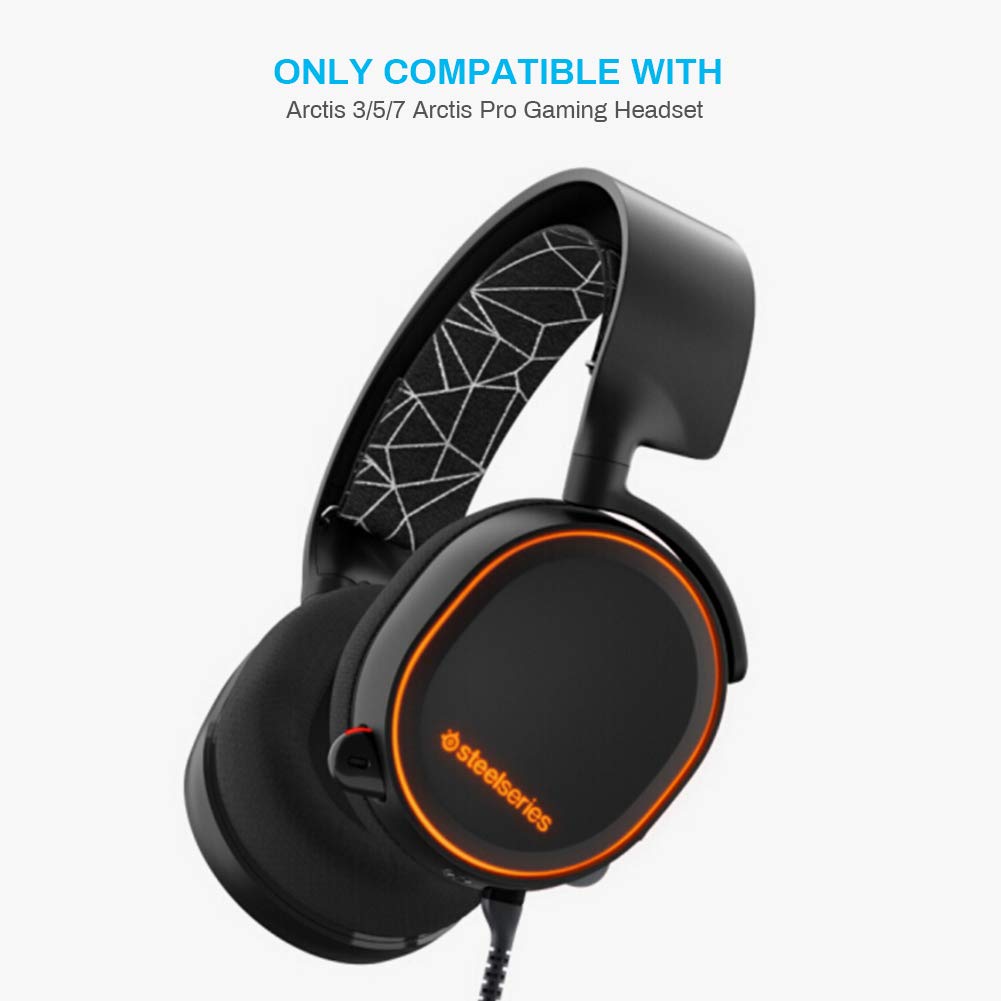 KAPON Arctis 3 Cable Replacement Audio Headset Cord Compatible with SteelSeries Arctis 7 Arctis 5 Arctis 3 Arctis Pro Wireless Gaming Headphones, Made of Flexible Nylon (4.9ft, Black)