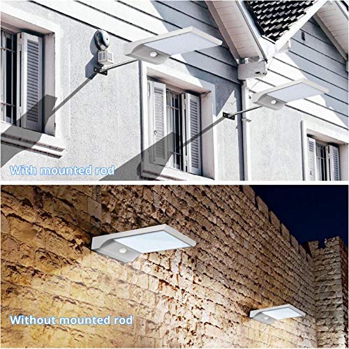 LED Street lamp Outdoor Plaza Lighting Solar Street Light with Motion Sensor Wall Light Waterproof Home Garden Road Flood Light-Black