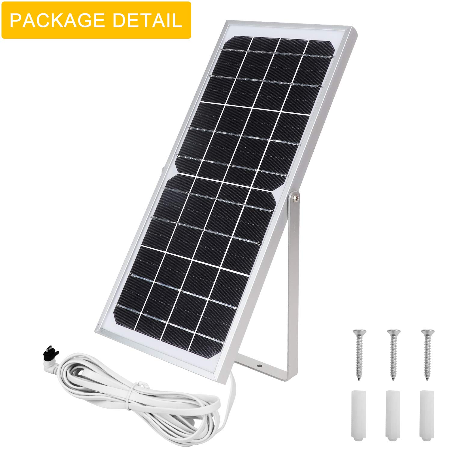 iTODOS Solar Panel Works for Arlo Pro 2 and Arlo Pro, 7.5W Excellent Charging Performance to Keep Your Camera Get Enough Power,Not for Arlo Ultra and Arlo Pro3(Silver)
