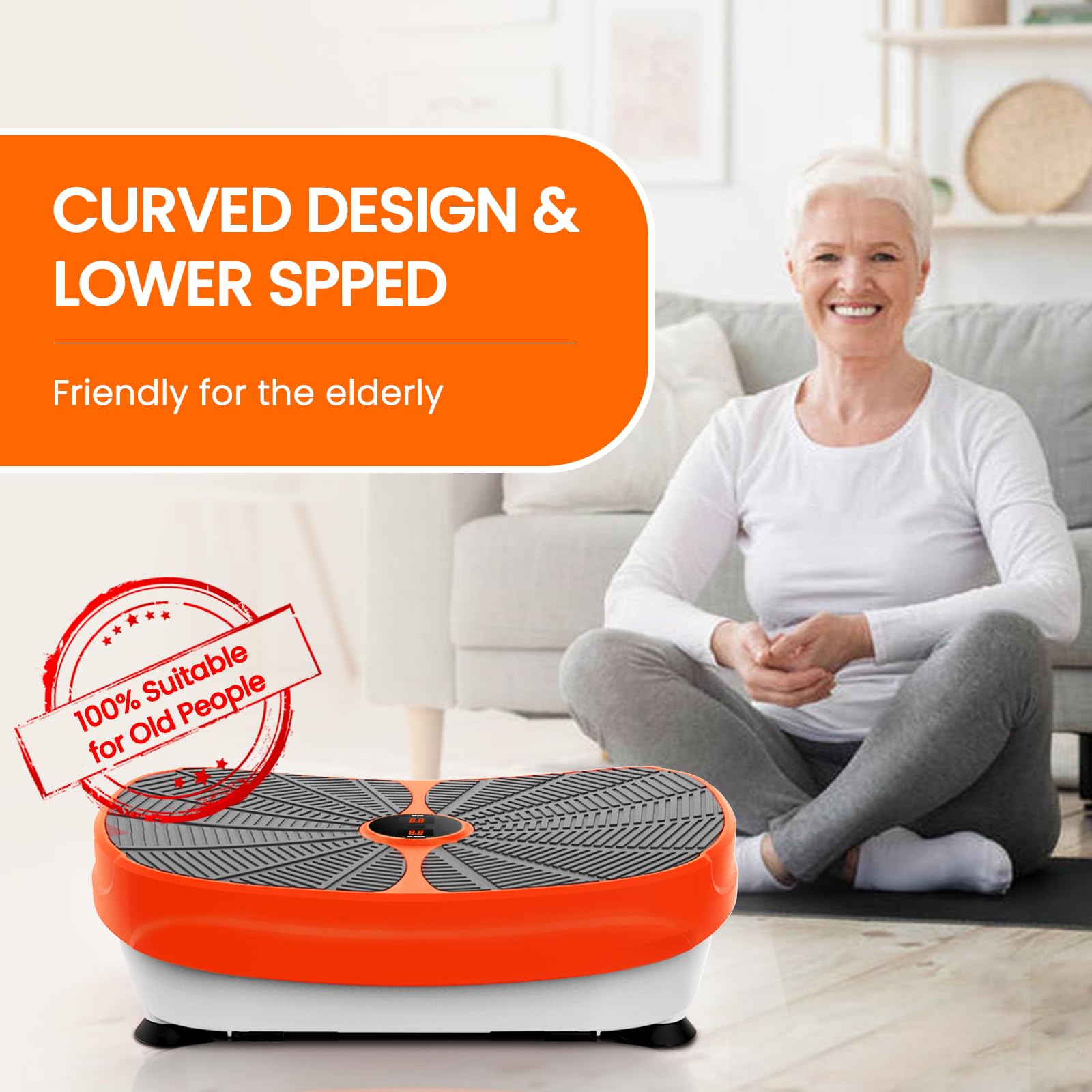 JUFIT Fitness Vibration Plate Exercise Equipment Whole Body Shape Exercise Machine Vibration Platform Fit Massage Workout Trainer,Max User Weight 330lbs