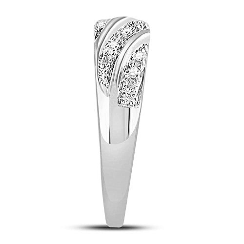 Jewels By Lux 10k White Gold Diamond Cluster Womens Mens Matching Trio Wedding Engagement Bridal Ring Set 1/4 Cttw Ring Size 11