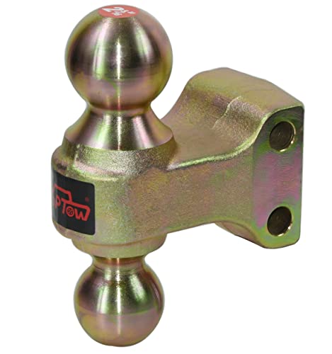 TOPTOW 64381 Adjustable Trailer Tow Hitch with Dual Ball 2" & 2-5/16", 6-1/2" Drop, 2-1/2" Solid Receiver, 22,000lbs Capacity…