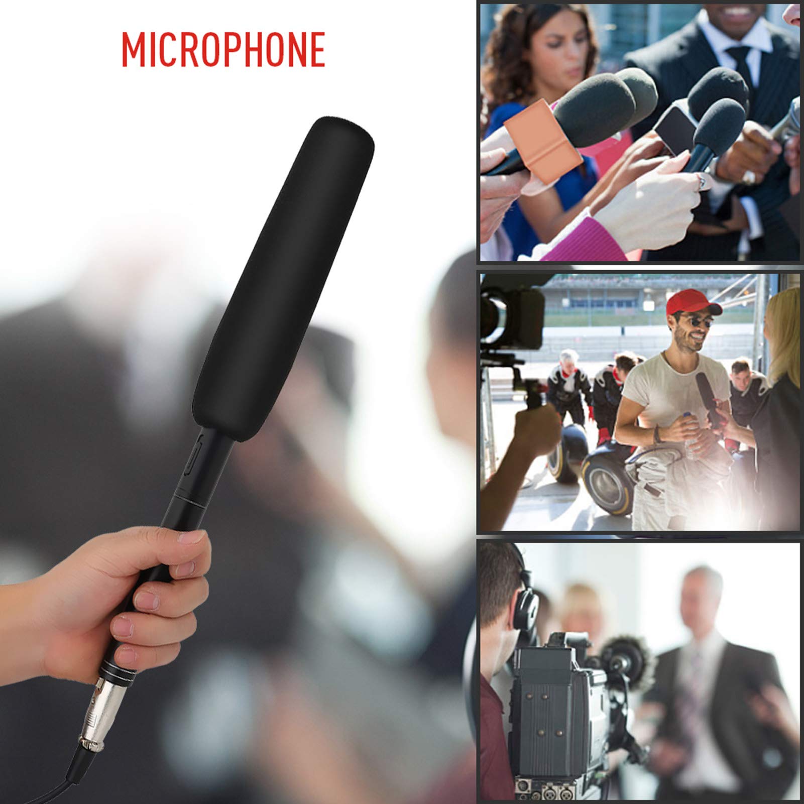 LYSOZ Microphone,Condenser Camera Microphone,Professional Interview Microphone Uni-Directional Condenser,Used for DSLR Camera DV Camcorders