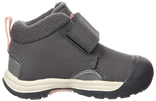KEEN unisex child Kootenay 3 Mid Waterproof Hiking Boot, Steel Grey/Dusty Pink, 6 Big Kid US