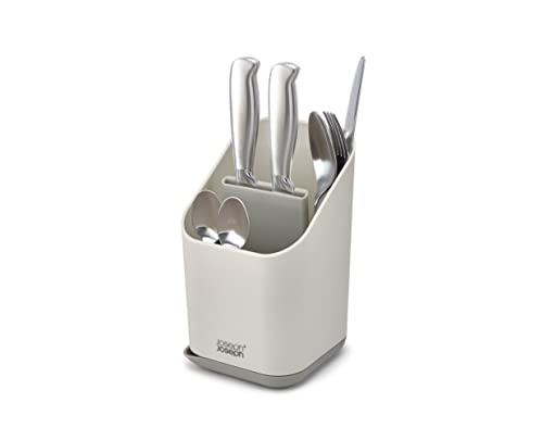 Joseph Joseph Duo Kitchen Sink Cutlery Drainer with Knife Slot, Kitchen Sink Drying Rack Cutlery Organizer, Grey