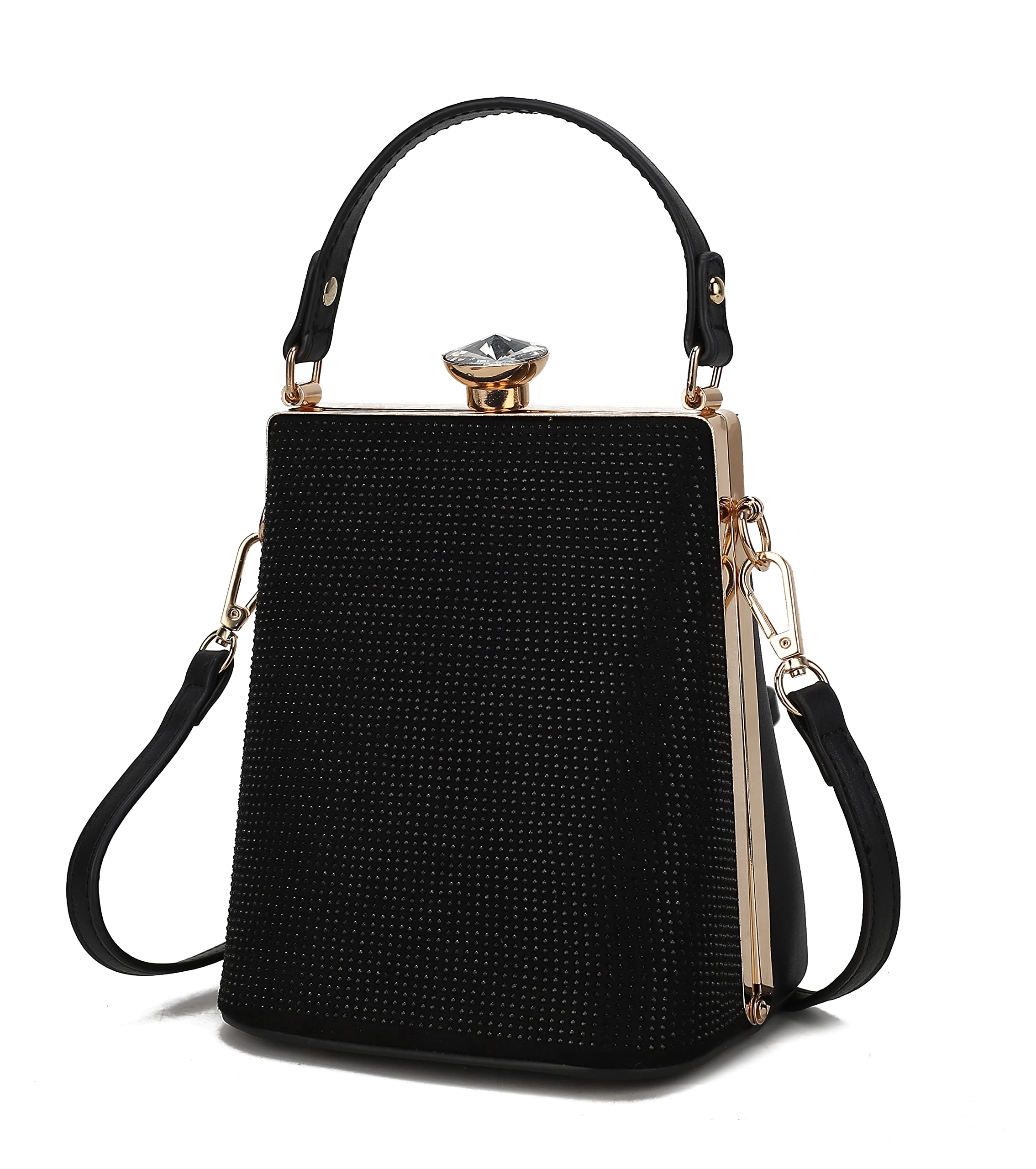 MKF Collection Clutch Bag for Women Crossbody Sparkly Rhinestones Classic Evening Wedding Party Purse
