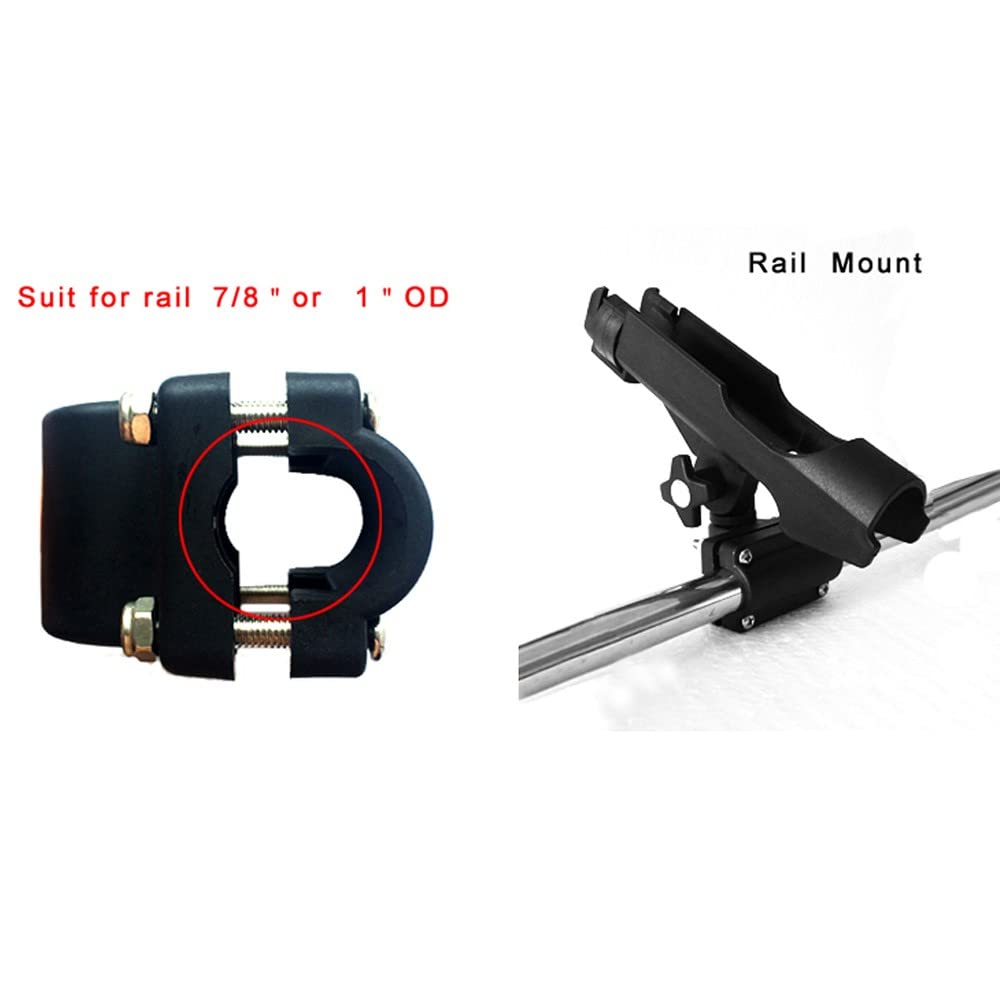 MengK Adjustable Fishing Rod Rack Holder 360° Rotating Kayak Rail Boat Fishing Support Tool Accessory Pole Bracket