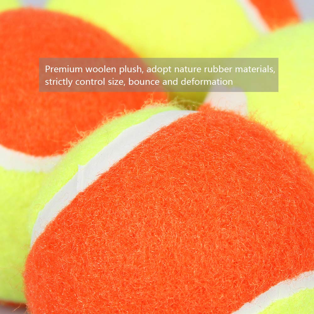 MAIBOLE Tennis Balls for Beginners Low Compression Stage Tennis Ball Youth Training Practice Use Playing Balls Orange 20-Pack Bag with Ball