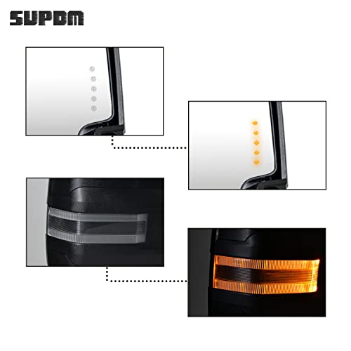 SUPDM Towing Mirrors Compatible for Chevy Silverado Suburban Tahoe GMC Serria Yukon 2003 04 05 2006 Power Heated side mirror w/Turn Signals Lights, Clearance Lamp, Running Light (Set of 2)
