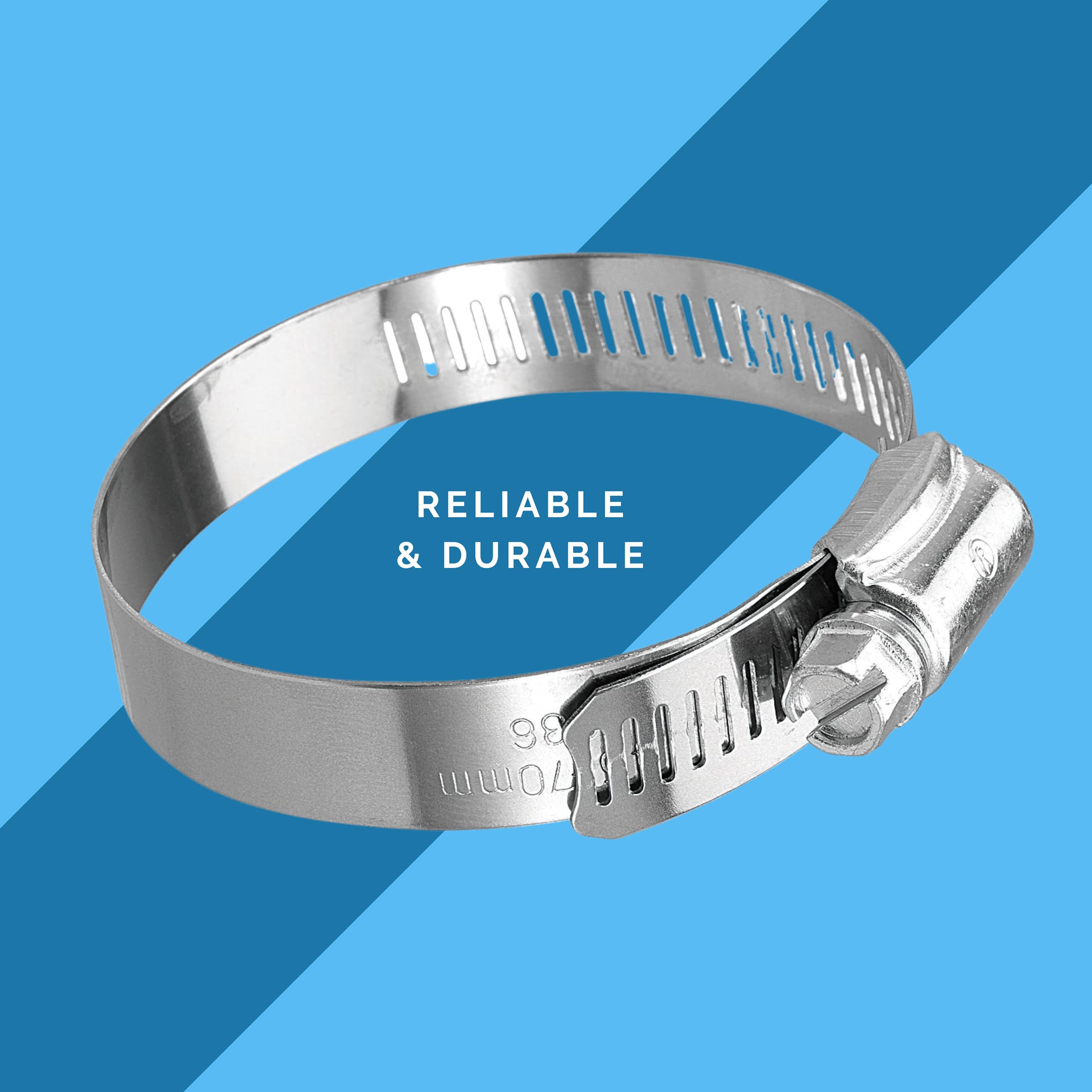 Koehler Enterprises Hose Clamps, Hose Clamp Box of 10, Radiator Hose Clamp, Silver, Size SAE 28