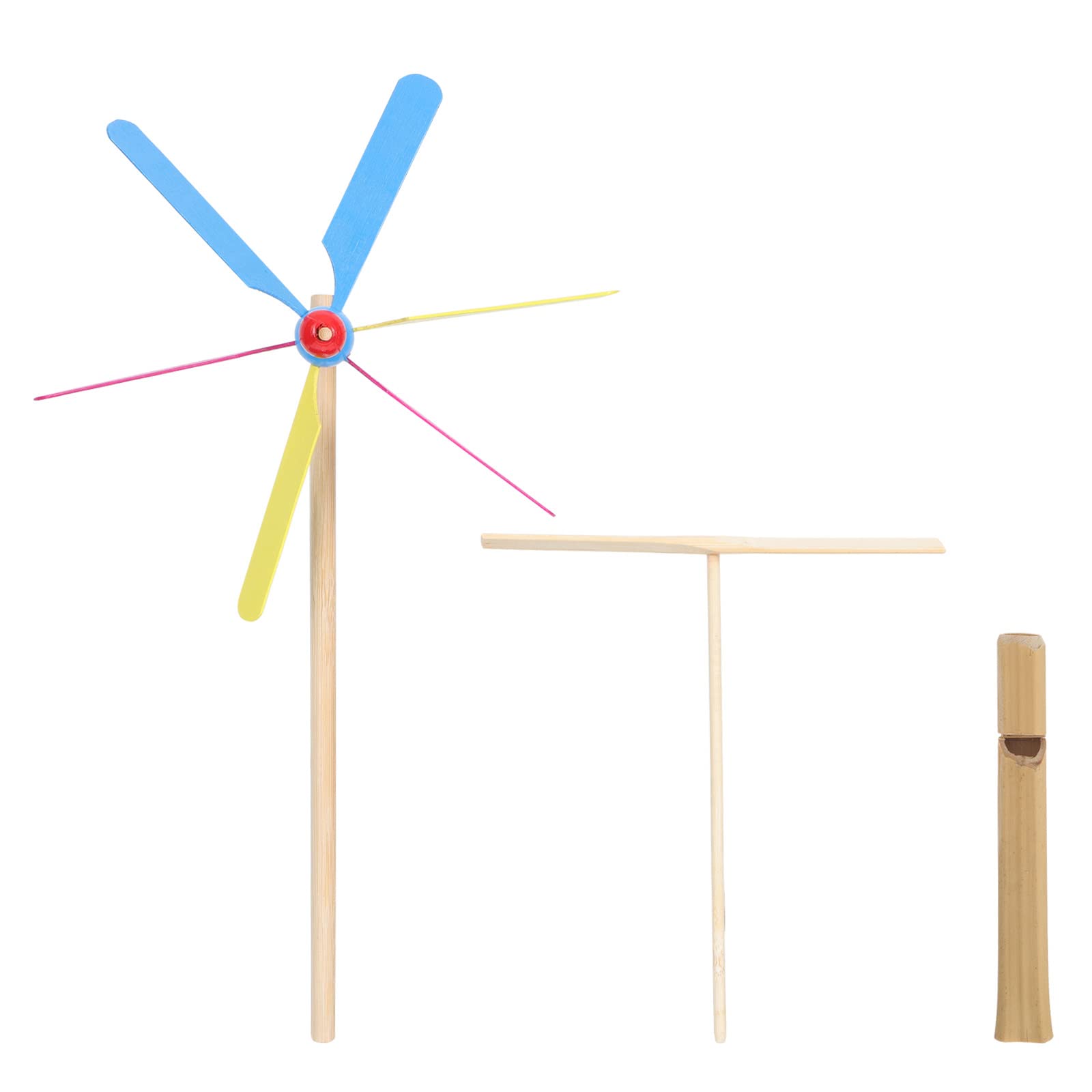 MILISTEN 1 Set Bamboo Flute Windmill Set Wood Whistles Toys Wooden- Copter Toy Spiral Whistles Playthings Dragonfly Multi- Musical Instrument Whistles Referee Wood Toys Advanced UFO Child
