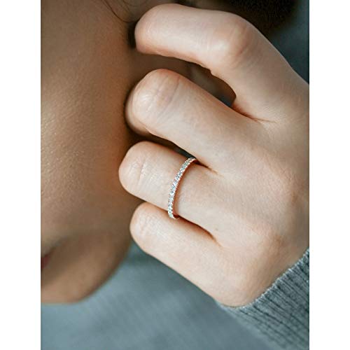 Kobelli Diamond Semi Eternity 3/8 Carat TW Gold Band - rose-gold / 8.5