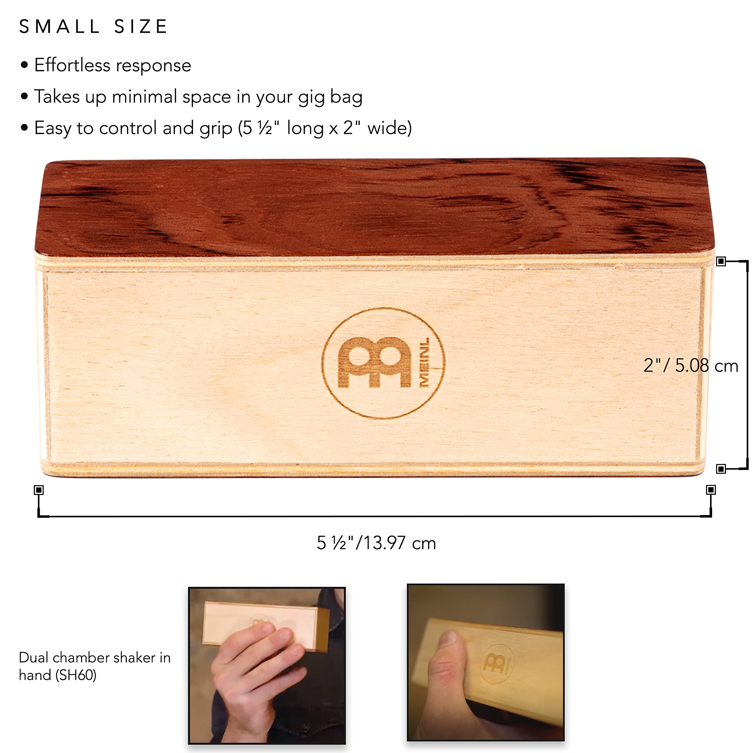 Meinl Percussion Shaker with Dual Filling Chambers for Greater Control and Ultra-Smooth Sounds β Made in Europe β Baltic Birch Wood, 2-Year Warranty (SH60)