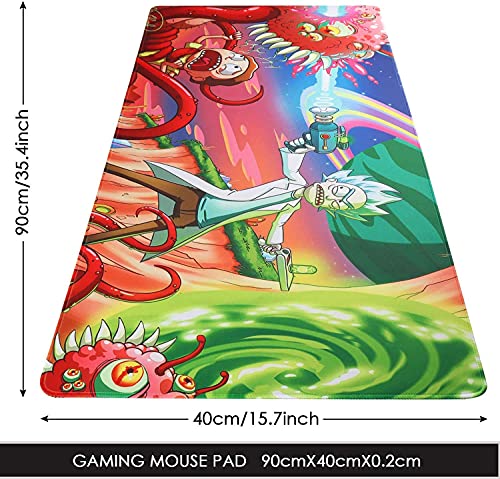 Imegny Large Gaming Mouse Pad, Extended XXL Desk Pad & Non-Slip Rubber Mat for Mice and Keyboard with Stitched Edges 90x40 greemdao