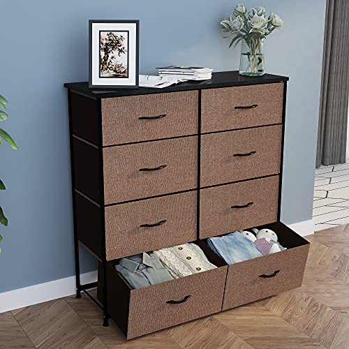 YITAHOME 10 Drawers-Fabric Storage Tower, Organizer Unit for Bedroom (Charcoal) Dresser, Coffee & Storage Dresser, Coffee