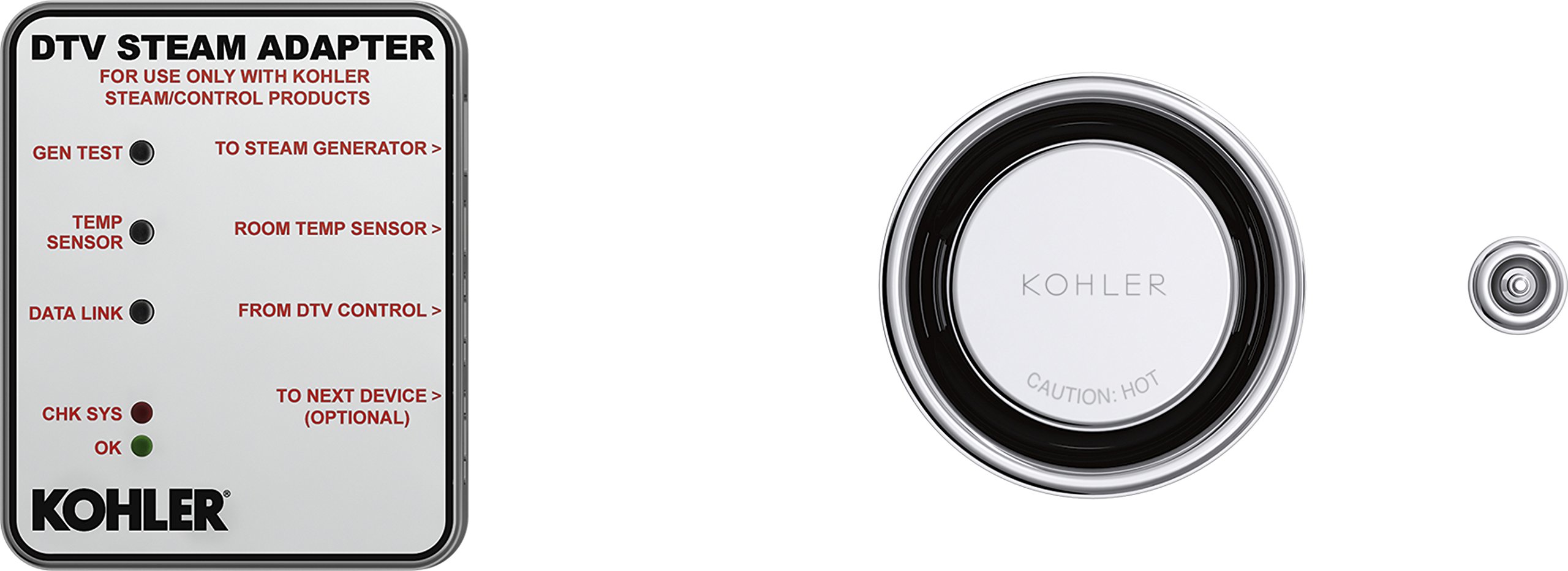 KOHLER K-5548-K1-CP 5548-K1-CP DTV+ STEAM ADAPTER KIT, SINGLE, Polished Chrome