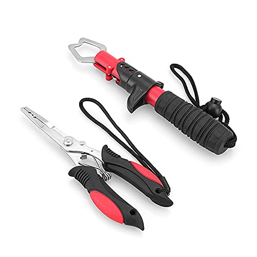 MengK Fish Tackle Fishing Gripper Fishing Pliers Braid Cutters Fish Lip Grip Handle Fishing Tackle Tools