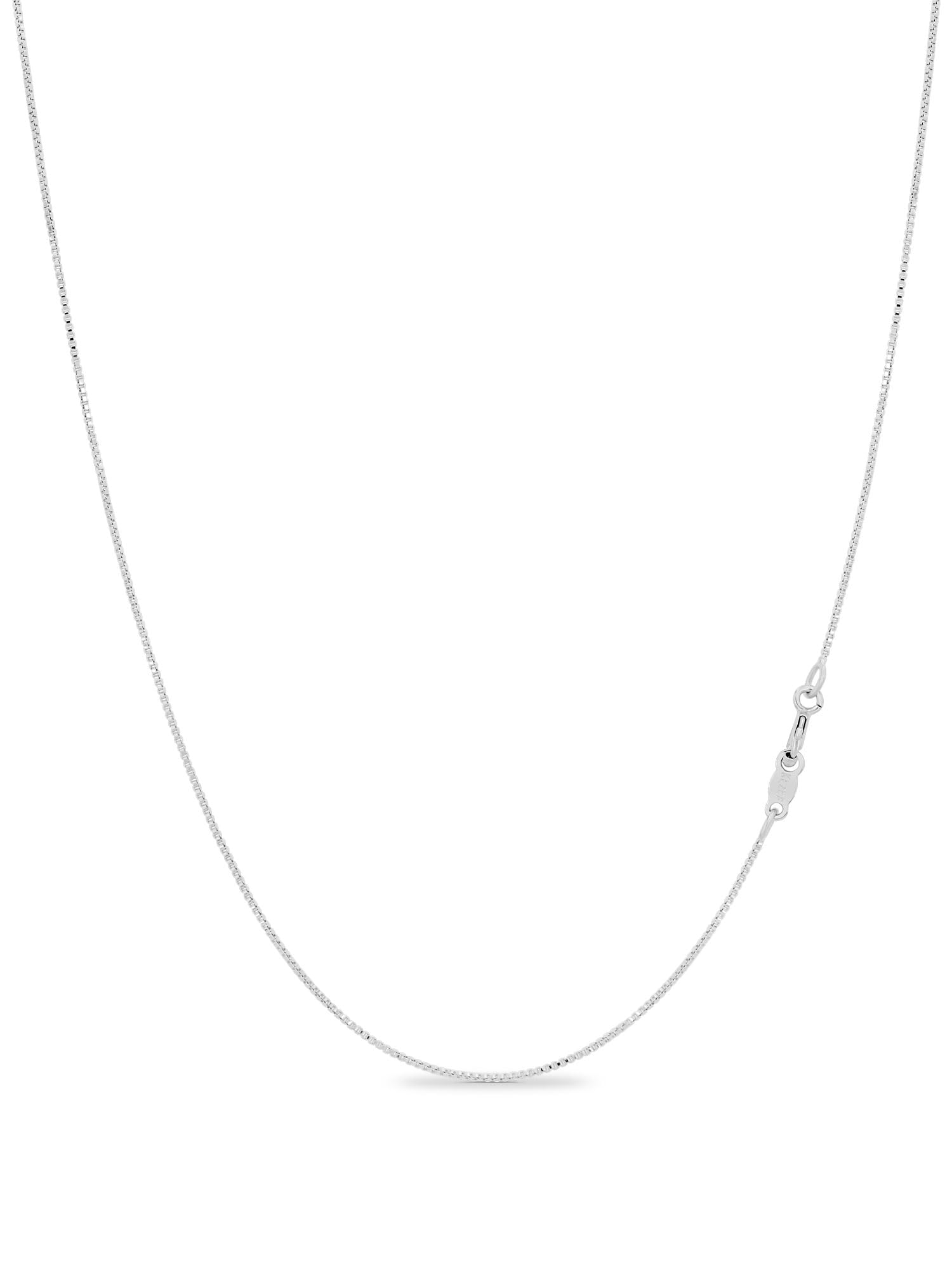 KEZEF Sterling Silver Necklace for Women Italian Box Chain Necklace 0.7mm 925 Sterling Silver Necklace for Women Men Sterling Silver Necklace for Women - Made in Italy | Length 16" - 36"