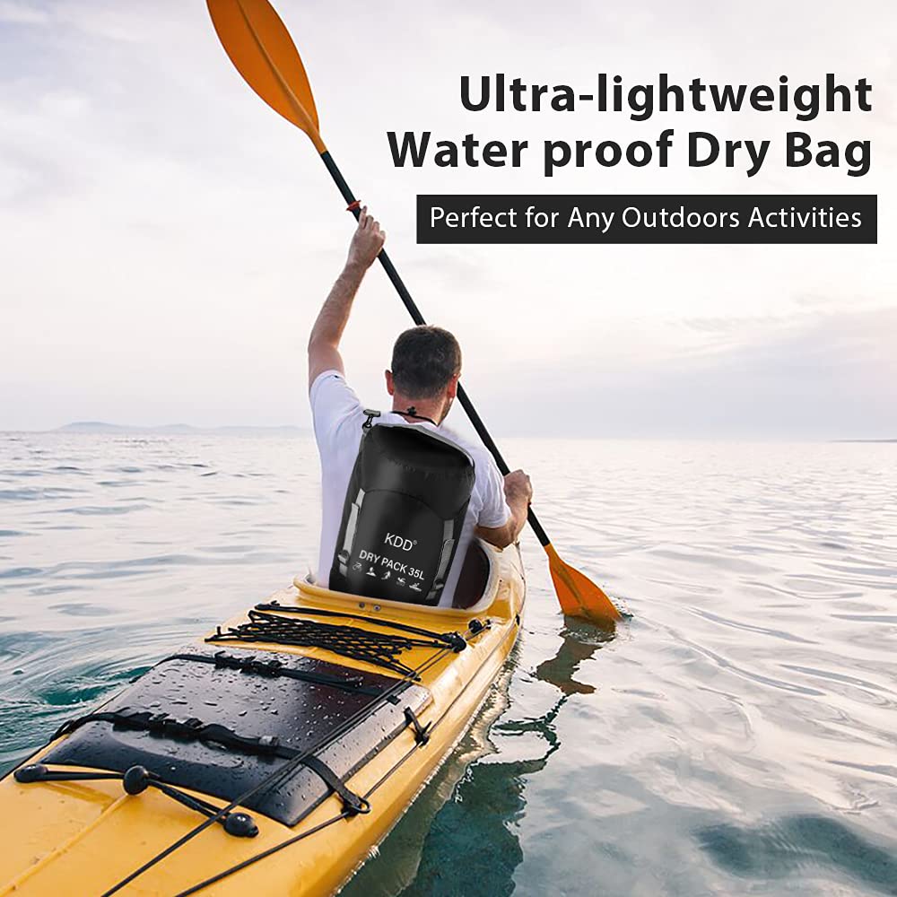 KDD Dry Bag Waterproof - 35L Ultra Lightweight Waterproof Backpack Floating Dry Bag - Roll Top Keeps Gear Dry for Kayaking, Boating, Hiking, Camping, Climbing, Travel, Beach