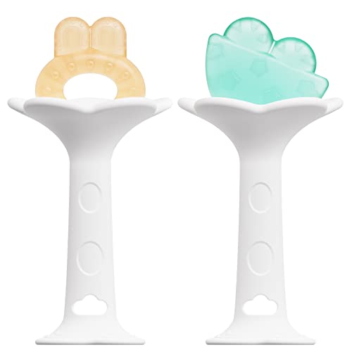 Teething Toys for Babies 0-6 Months, Never Drop Silicone Baby Mitten Teether for Soothing Teething Pain Relief, Baby Chew Toys for Sucking Needs Brown - Dilovely