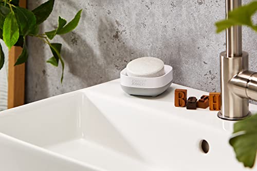 Joseph Joseph 70511 Slim Compact Soap Dish with Drain, Gray, 7.1 x 3.6 x 8.4 cm