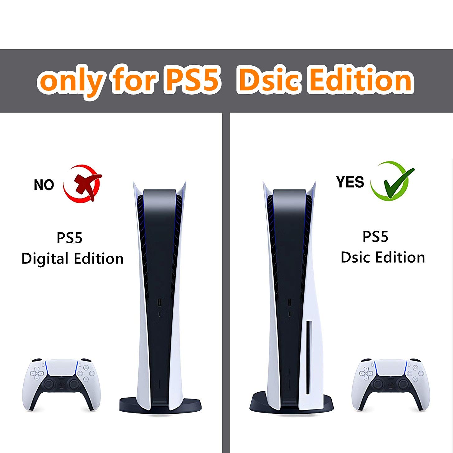 Mmoptop PS5 Skin for Playstation 5 Disc Edition with Console and Dualsense Controller Full Set