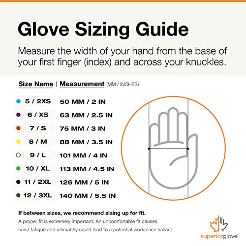 Superior Glove Leather Half Finger Framers Gloves - 1 Pair of Large Black and Orange Work Gloves β MXFE