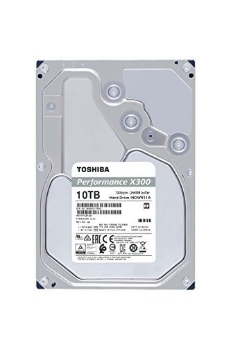 Toshiba X300 10TB Performance & Gaming 3.5-Inch Internal Hard Drive - CMR SATA 6 GB/s 7200 RPM 256 MB Cache - HDWR11AXZSTA