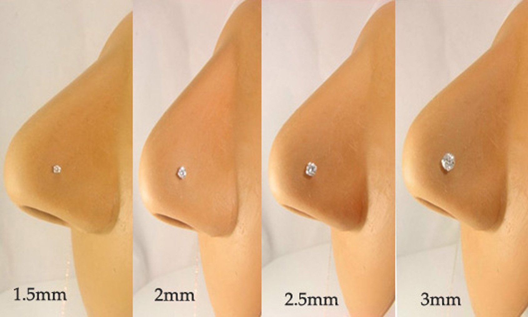 JewelMore Diamond Nose Stud 14K White or Yellow Gold Nose Ring Twist Screw 20 Gauge I1 Clarity (2mm (0.03 ct. tw) …