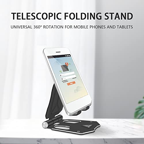 SCTEWELL Mobile Phone Holder, 1-Piece Mobile Phone Holder Suitable for iPhone, Ipad, Mobile Phones, All Android Smart Phones, Small desktops, Sturdy Aluminum Metal Phone Holder