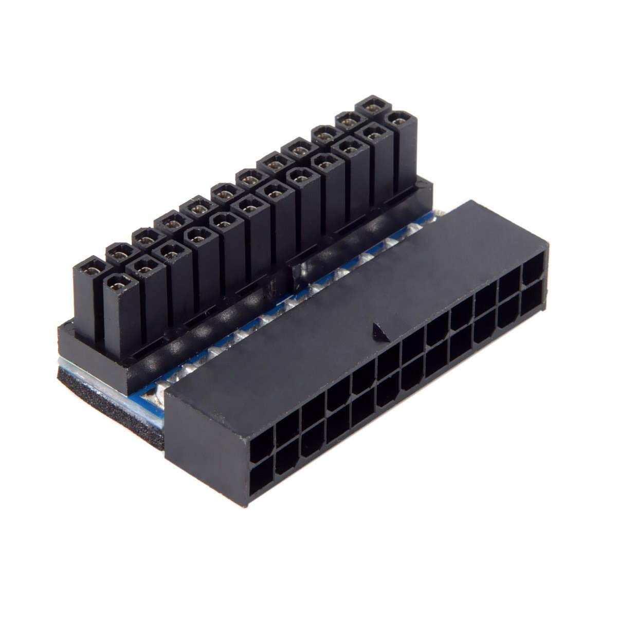 JSER ATX 24Pin Female to 24pin Male 90 Degree Power Adapter Compatible for Mainboard Motherboard Desktops PC Supply