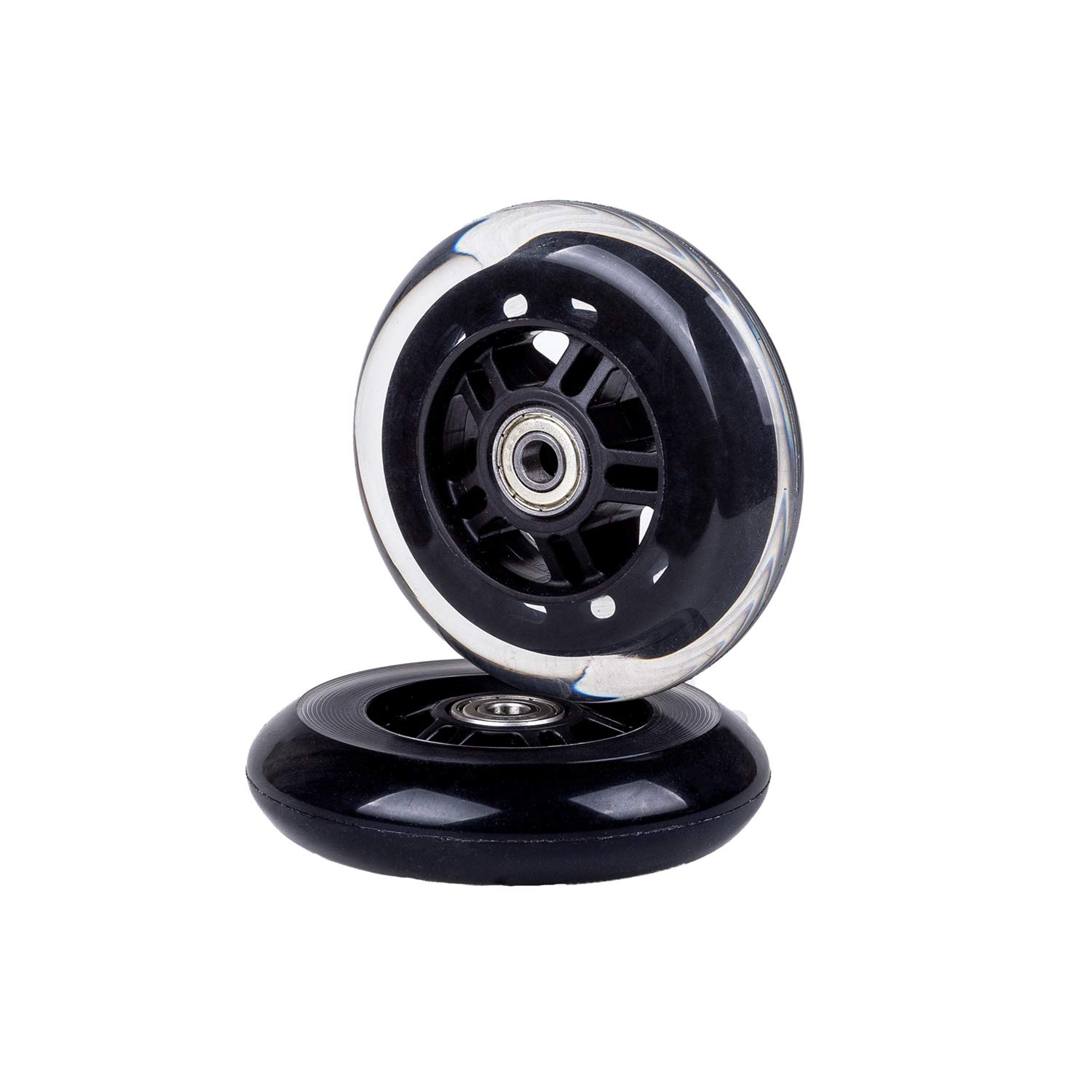 Little World Scooter Wheels Pair - 2Pcs Scooter Replacement Wheels - 100mm Pro Stunt Scooter Replacement Wheels with ABEC-7 Bearing - Quality Scooter Wheels for Smooth Ride, Black 100mm wheels