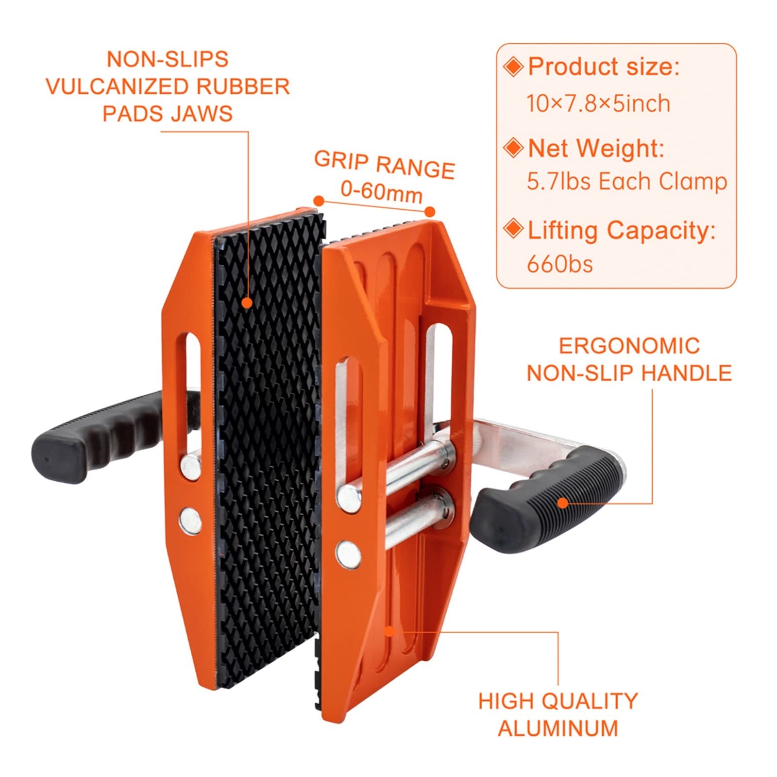 Stone Seamless Seam Setter Granite Carrying Clamps Double Handed Stone Panel Carriers Lifter Tools For Lifting Quartz Worktops Slabs Marble(Color:1 PC)