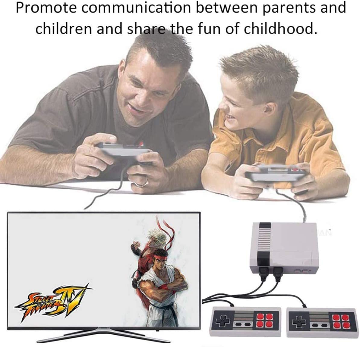 Retro Handheld Game Console- Classic TV Video Game Console for Kids and Adult, Built-in 620 Games and AV Output for TV, Equipped with 2 NES Classic Controllers, Redwhite Games