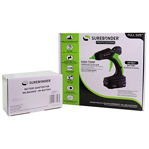 Surebonder PRO2-60MIL 60 Watt 18 Volt Cordless Professional Heavy Duty Full-Size Battery Powered Hot Glue Gun - Milwaukee Version