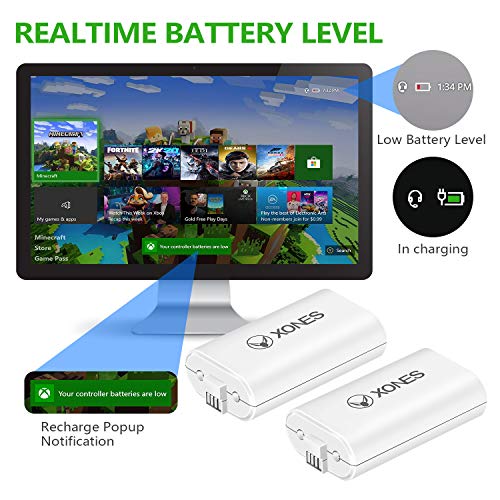 Lithium Rechargeable Battery Pack for Both Xbox Series X|S and Xbox One/S/X/Elite/Elite 2 Controller; Plug Play and Charge Kit; Charging Status LED; Long Life; Quick Charge; 2 Sets for 2 Controllers