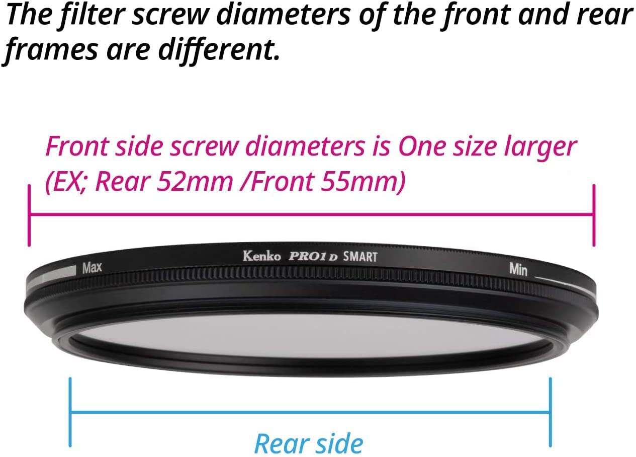 Kenko ND Filter PRO1D Smart Variable NDX3-450 Filter 82mm, for reducing The Amount of Light, Stepless Concentration Adjustment