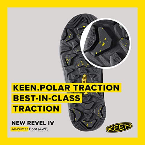 KEEN Men's Revel 4 Mid Height Polar Insulated Waterproof Snow Boots, Black/Magnet, 12