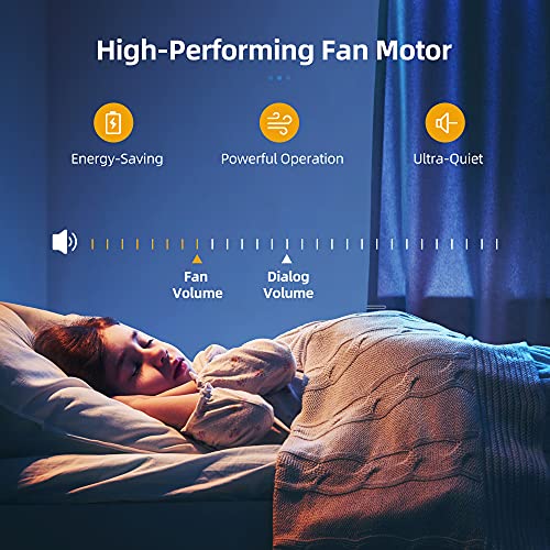 YITAHOME Tropical Ceiling Fan with LED Light and Remote Control 52 Inch Palm Reversible Fan Light with Memory Function 5 Leaf Blades and Balance Clips - Black