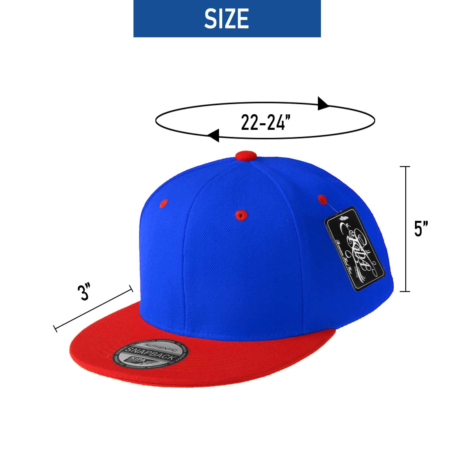 PLAIN GEAR Classic Flat Bill Hats for Men & Women Snapback Brim Hat - Blank Snap Back Two-Tone Color with Snap Closure (CAMO/Black)