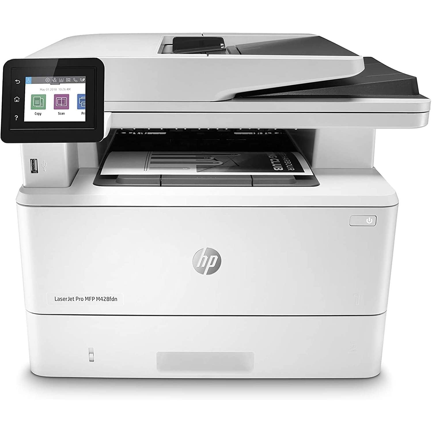 HP Laserjet Pro MFP M428fdn All-in-One Wired Ethernet Monochrome Laser Printer, White- Print Scan Copy Fax- 2.7" Touchscreen, 40 ppm, 1200 dpi, Auto 2-Sided Print, 50-Sheet ADF, Tillsiy Printer Cable