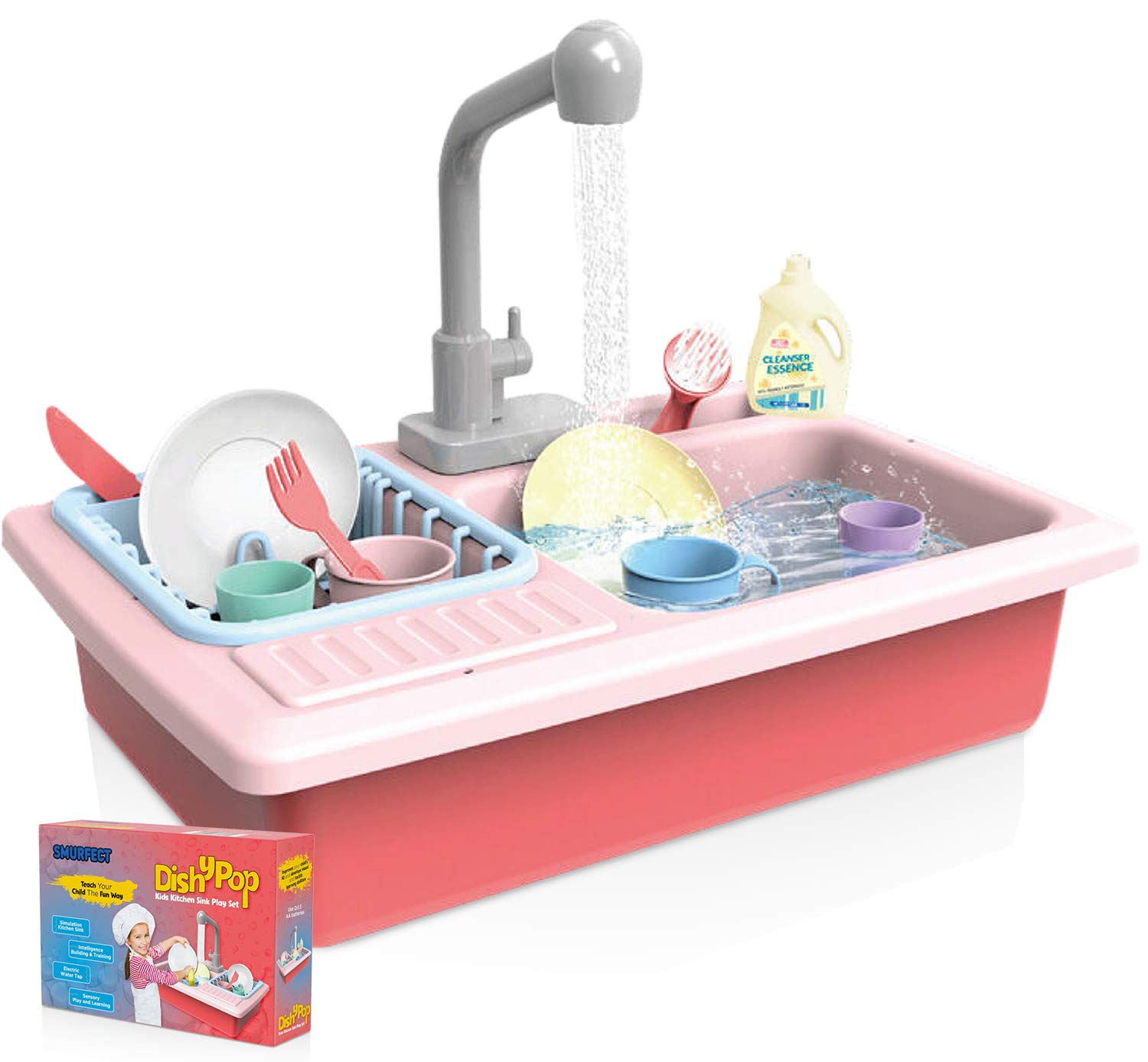 Kids Kitchen Sink Play Set- Fun & Educative Kids Toy- Water Cycling Kitchen Sink for Kids- Above 3 Years Toddler Toys- Easy to Install Play Kitchen Sink- Cute Kids Kitchen Sink