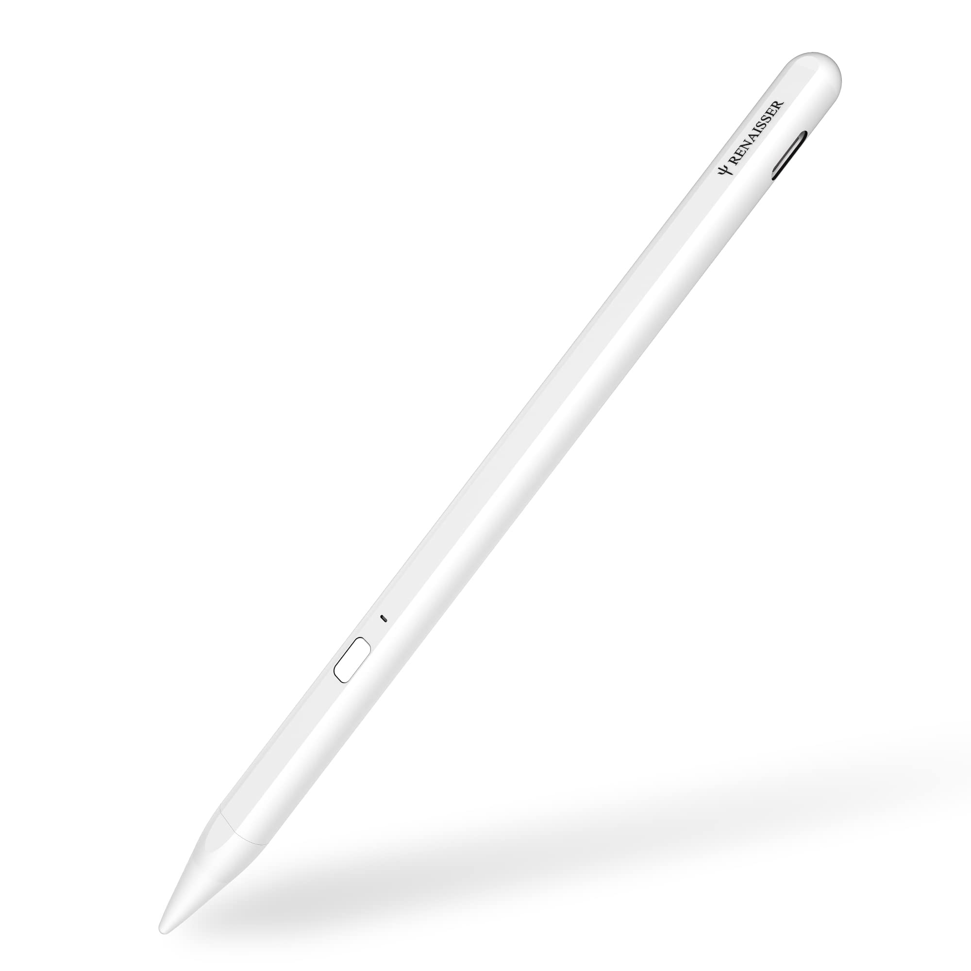 RENAISSER Monet 520 Stylus Pen for iPad, Designed in Houston, Made in Taiwan, Support Palm Rejection, USB-C Fast Charging, Built-in Magnets