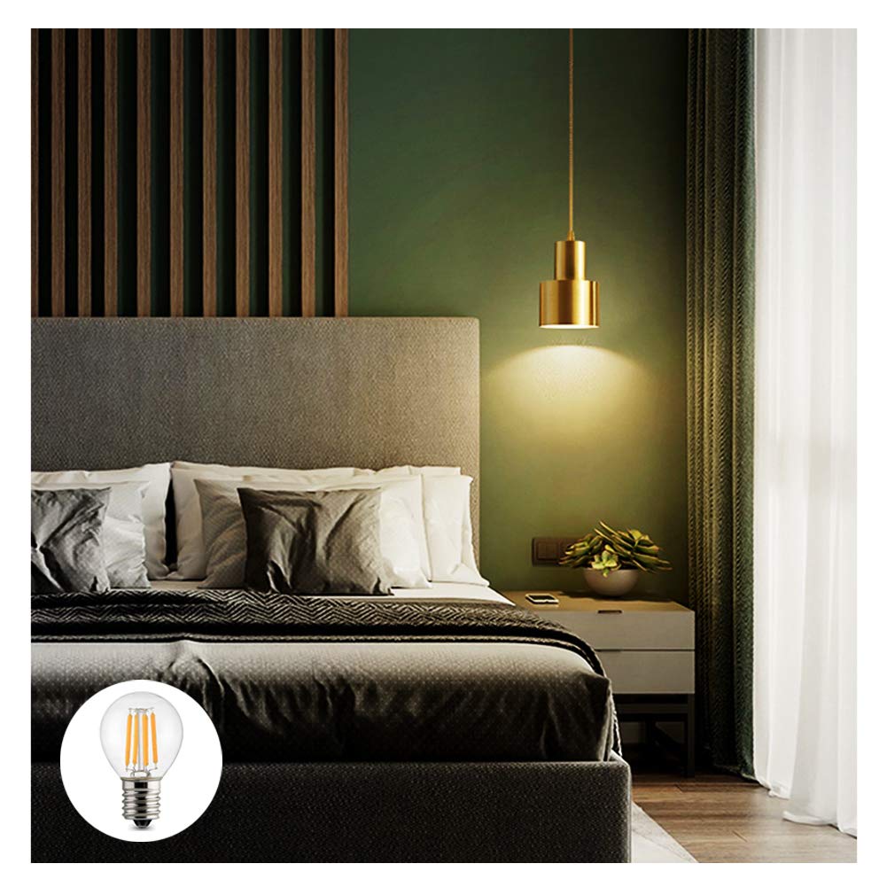 MaoTopCom 6-Pack S11 LED Bulbs E17 Edison Globe Light Bulbs, 20 Watt Equivalent, E17 Intermediate Base, 2200K Warm White 2W Mini S11 Replacement Bulb Bedside Lamp Bulb, Dimmable, 120V