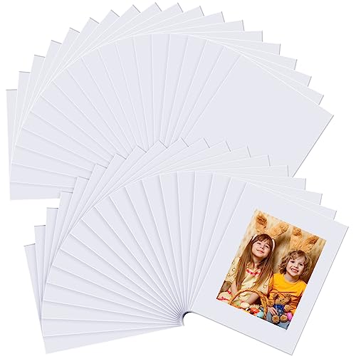 Thyle 20 Pieces 16 x 20 Inches White Picture Mats Show Kit for 11 x 14 Inches Photo White Picture Mats Board Core Bevel Cut Acid Free Mats with 20 Pieces Backing Board Art Mat