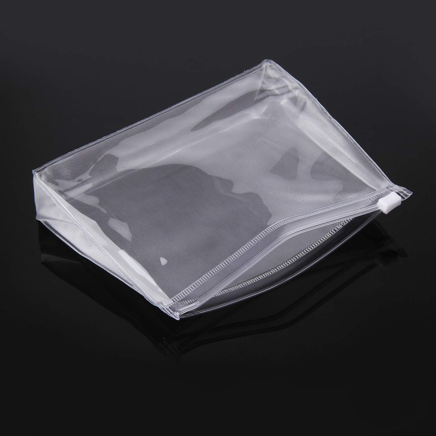 JIAKAI 12pcs Mini Small PVC Transparent Plastic Cosmetic Organizer Bag Pouch With Zipper Closure for Vacation Travel, Bathroom and Organizing Makeup Bag