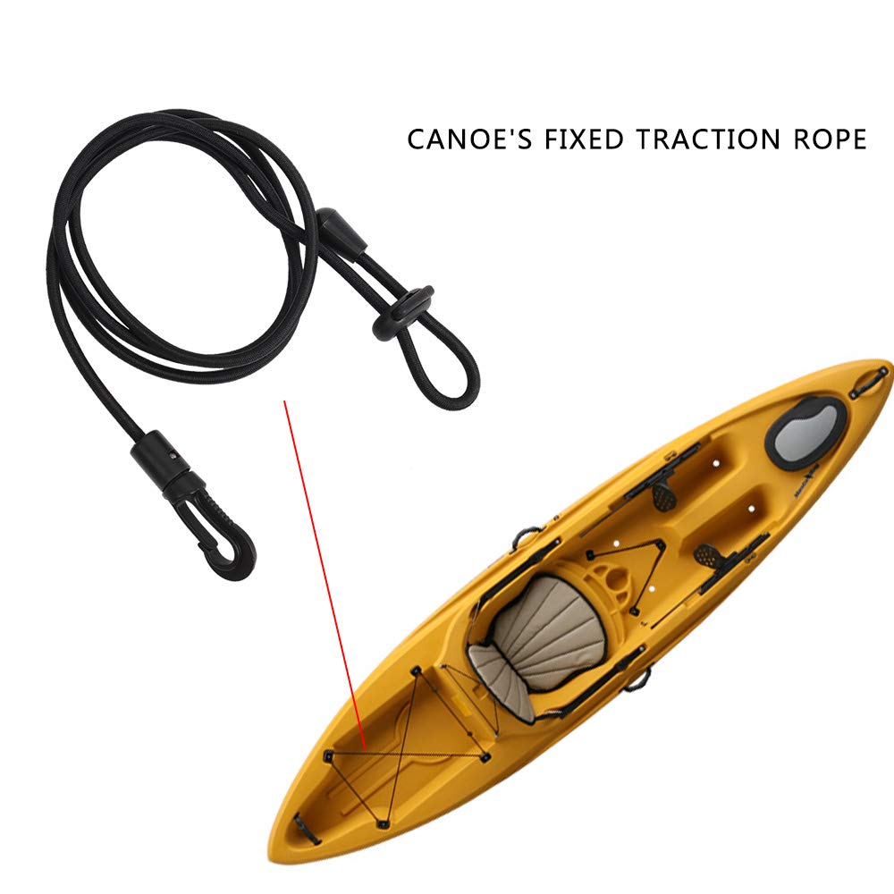 Kayak Paddle Leash 2 Pcs Safety Rod Adjustable Canoe Paddle Fishing Rod Survival Paracord Bungee Cord Safety Lanyard Strap With Snap Hook for Kayaking Securing Canoe SUP Board Rowing Surfing Cycling