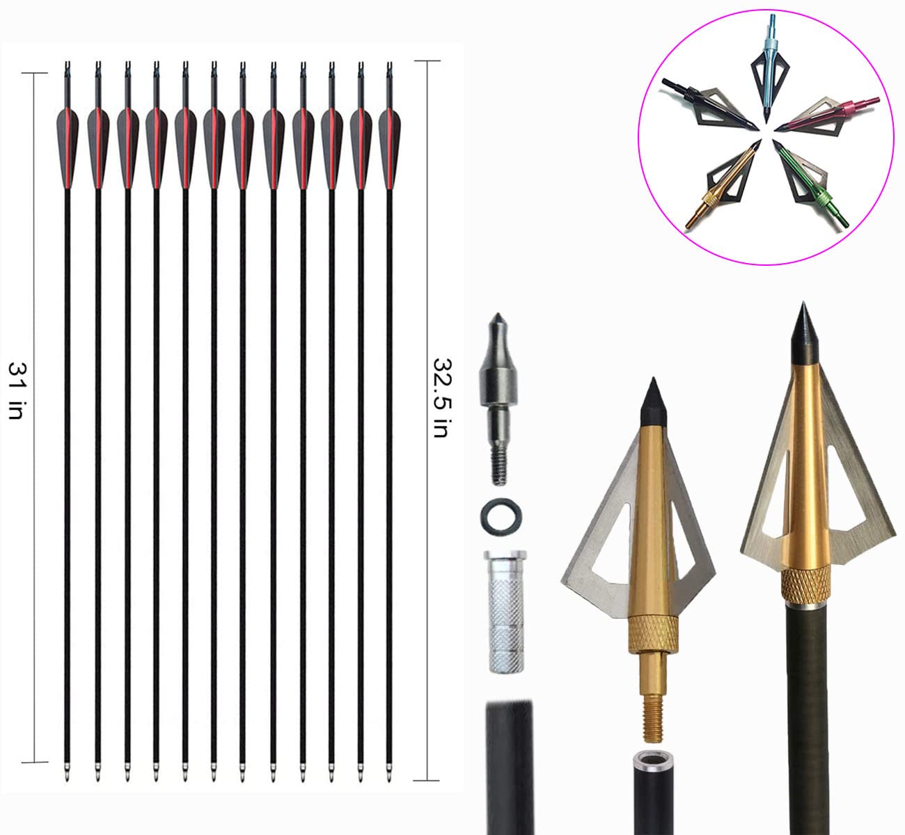 Monleap Recurve Bow and Arrows for Adults 62" Archery Set Right Hand Longbow 25-50lb Wood Riser Takedown Bow for Beginner to Intermediate Shooting Hunting(40LB)