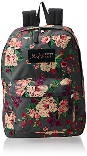 JanSport SuperBreak Backpack - Lightweight Pack, Grey Bouquet