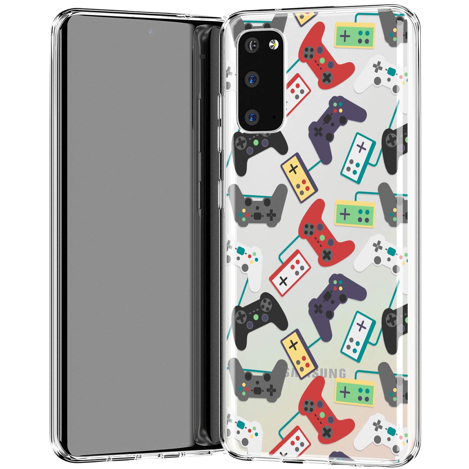 Lexary Case Compatible for Samsung Galaxy M80s M31s M30s M20 M51 M01 C9 C5 Clear Slim fit Joystick Design Durable Print Soft Accessories Lightweight Smooth Remote Silicone Boy Pattern Gaming f344, Joystick Pattern